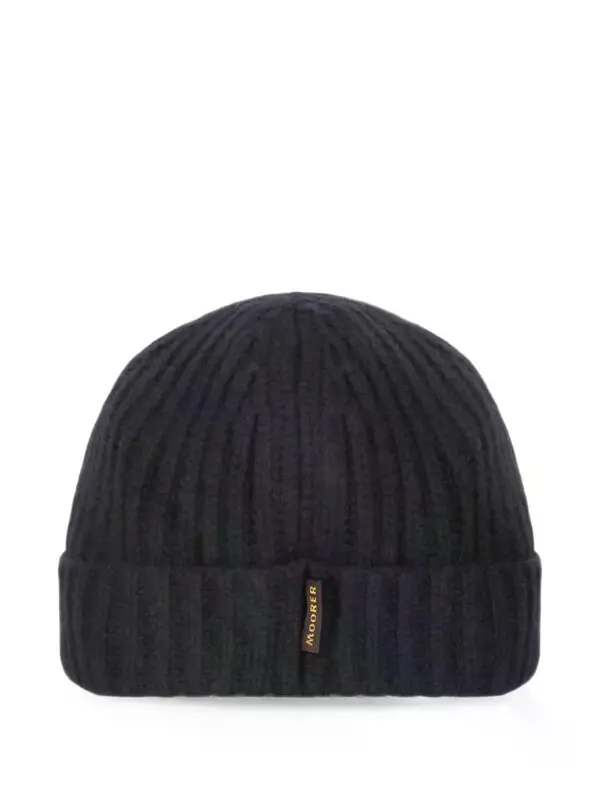 MOORER Ribbed-knit Beanie Hat