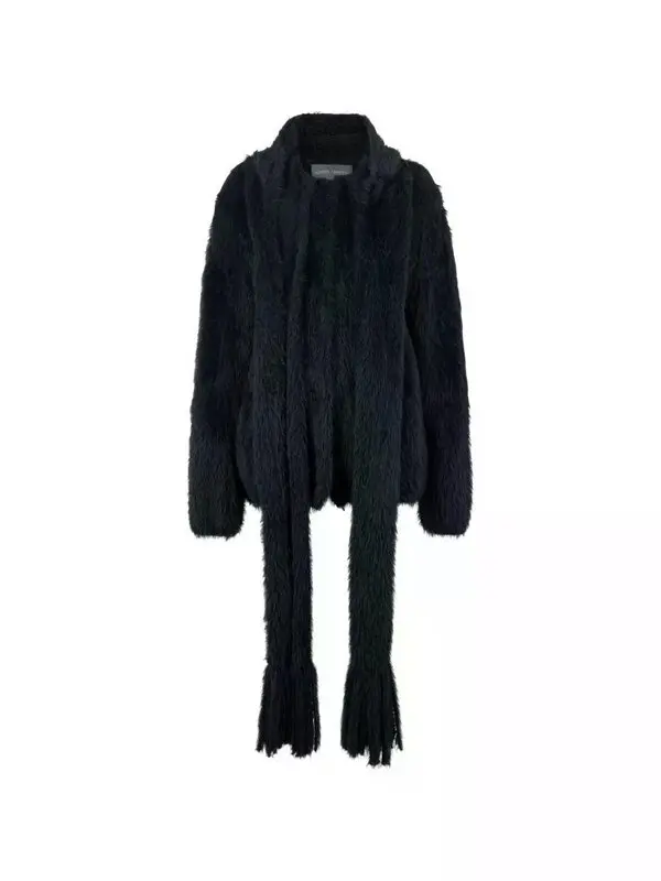 Alberta Ferretti Scarf-detail Brushed-finish Cardigan