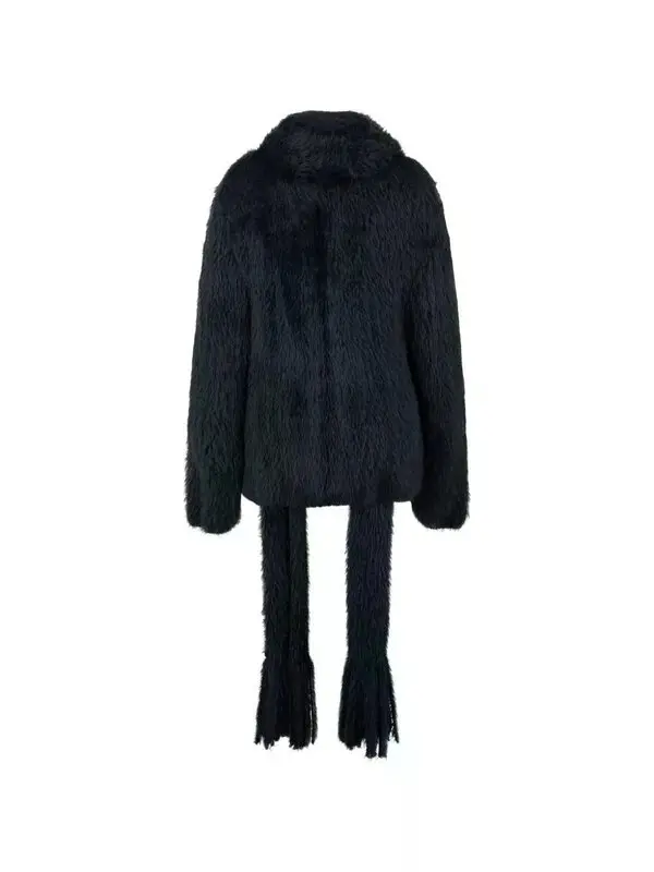 Alberta Ferretti Scarf-detail Brushed-finish Cardigan