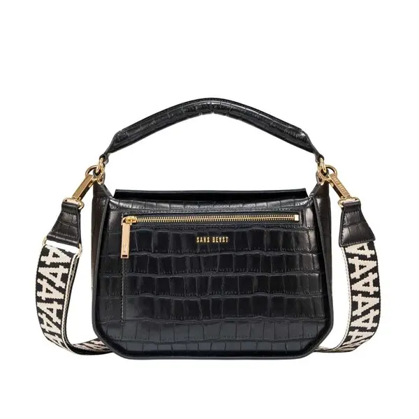 SANS BEAST Sanctuary Handbag Noir Croco