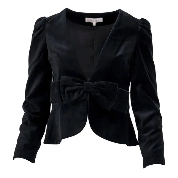 KRISTINIT Velvet Anais Jacket With Bow Detail