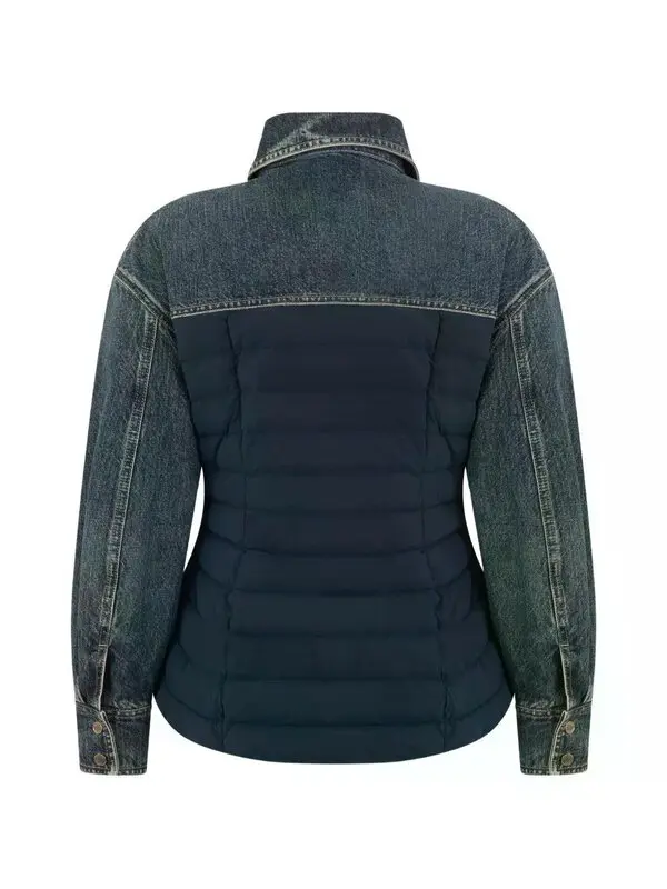 MOORER Panelled Quilted Denim Trim Jacket