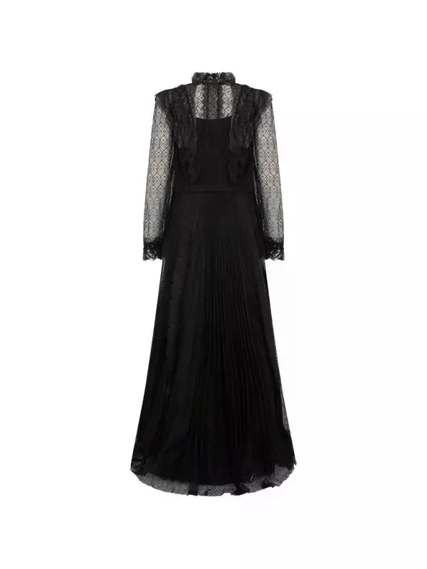 Alberta Ferretti Ruffled Pleated Panelled Flared Maxi Dress