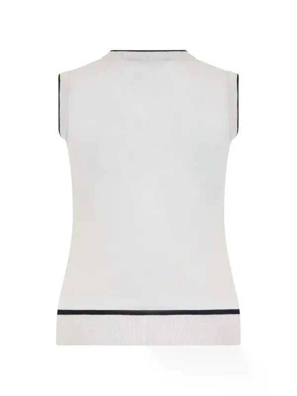 MOORER Ribbed-knit Contrast-trim Vest