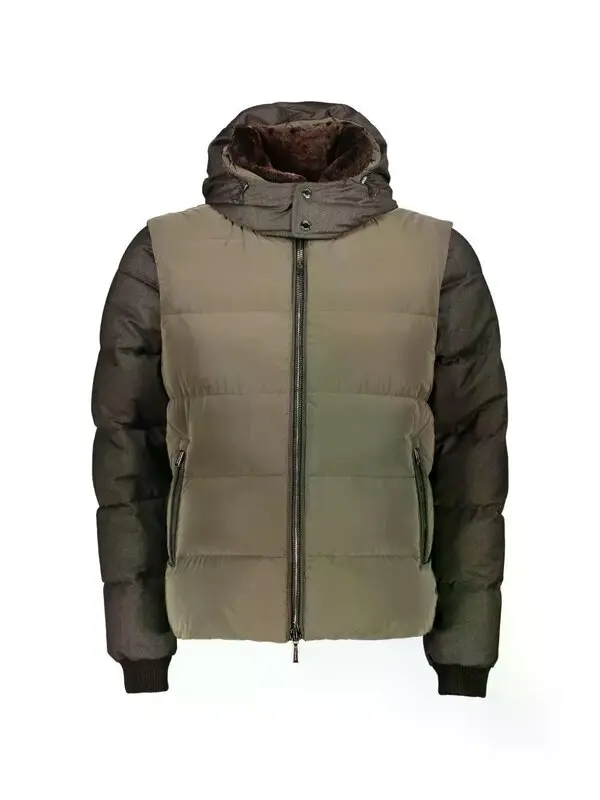 MOORER Hooded Down Jacket With Fur Trim