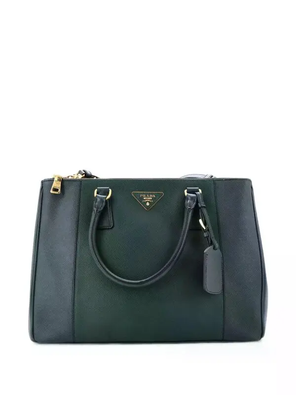 Prada Lux Saffiano Leather Medium Tote Bag - Green