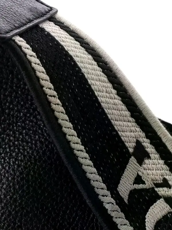 Prada Logo Strap Leather Medium Hobo Bag