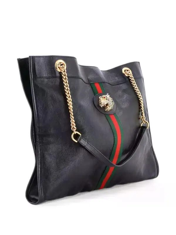 Gucci Rajah Chain Leather Large Tote Bag
