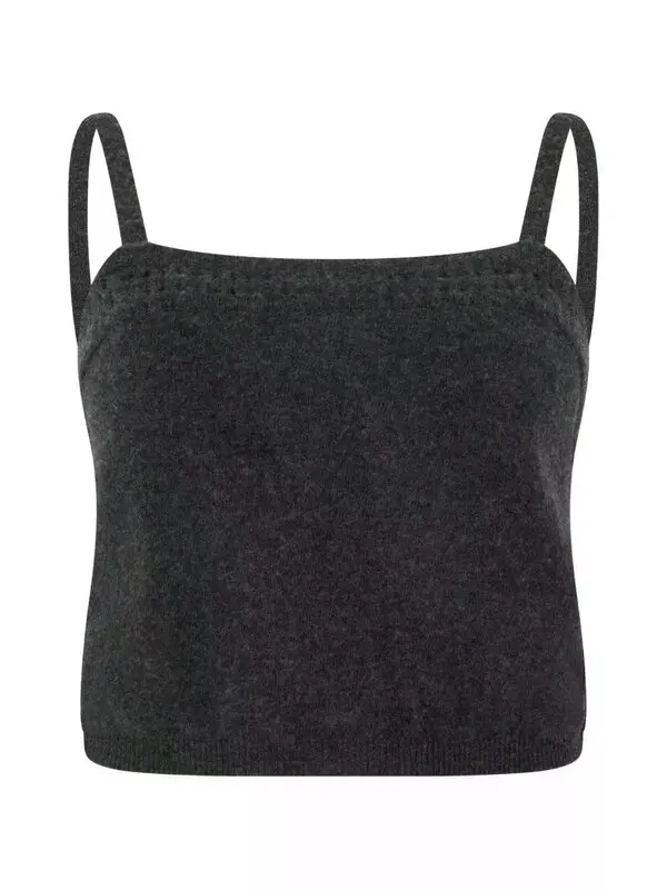 Alberta Ferretti Perforated-detail Cropped Tank Top - Grey