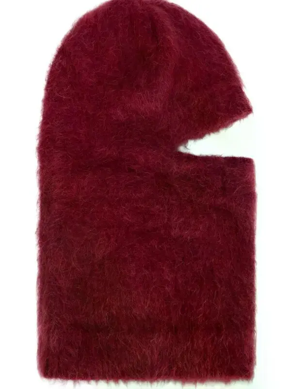 Alberta Ferretti Mohair-blend Knitted Balaclava - Red