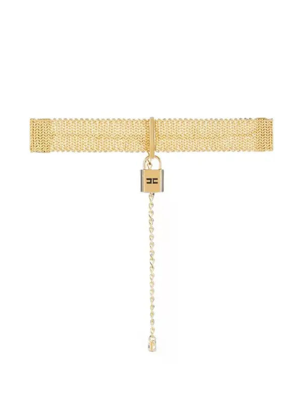 Elisabetta Franchi Tone Padlock Charm Choker