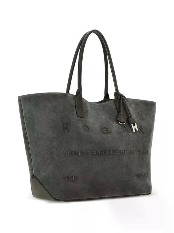 Hogan Suede Shopper Bag With Embossed Logo