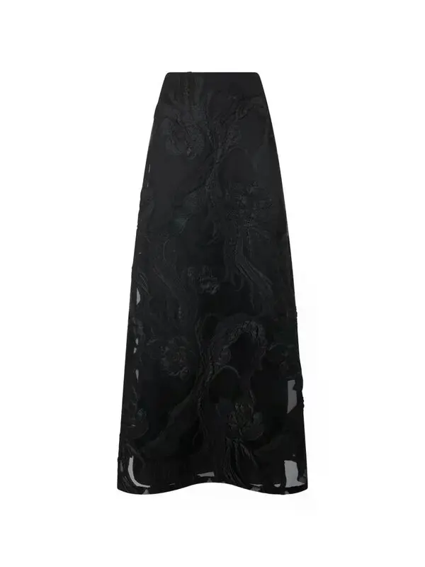 Alberta Ferretti Floral Jacquard Maxi Skirt