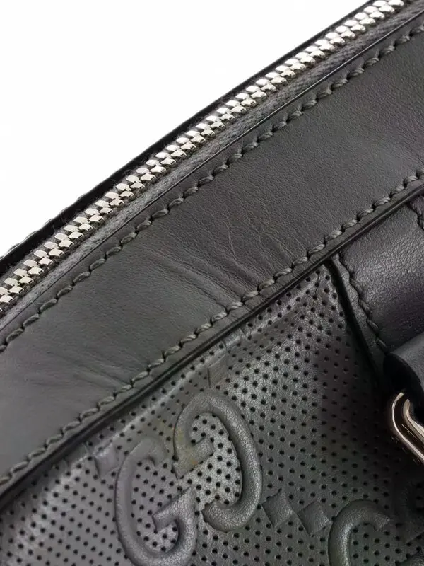 Gucci Gg Embossed Perforated Leather Medium Business Briefcase