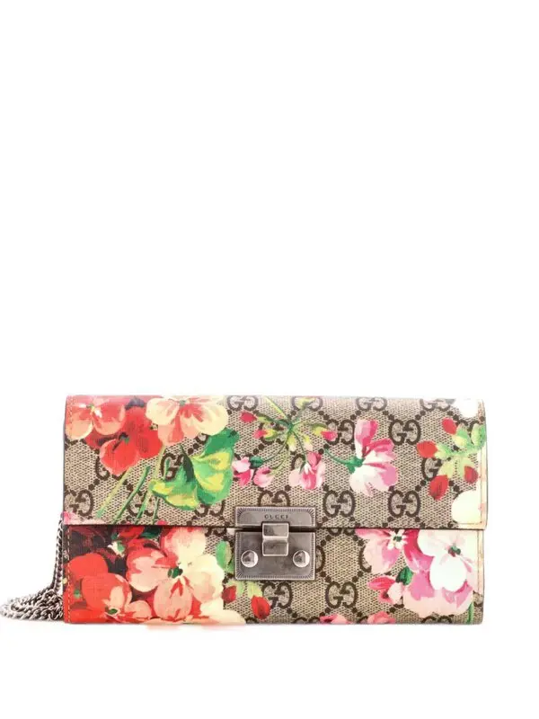 Gucci Blooms Print Gg Coated Canvas Shoulder Bag - Brown