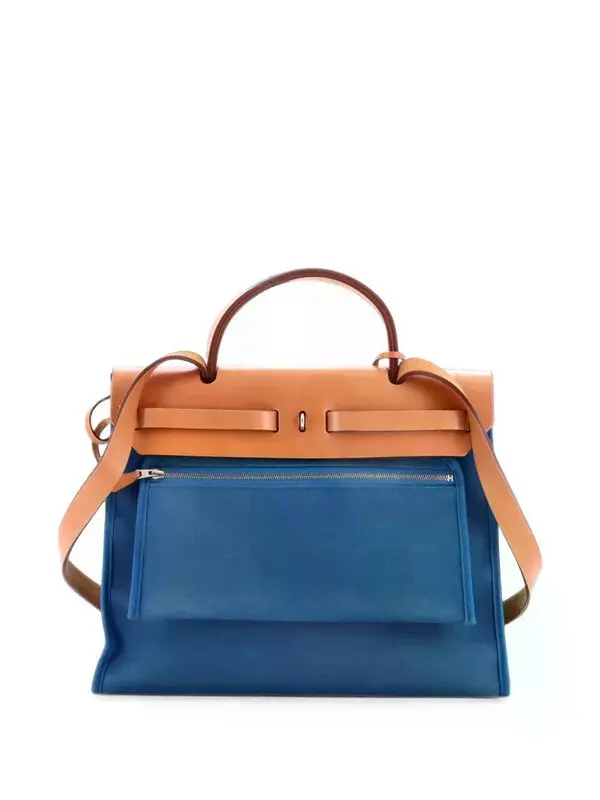 Hermès Herbag Zip Leather And Toile 31 Shoulder Bag