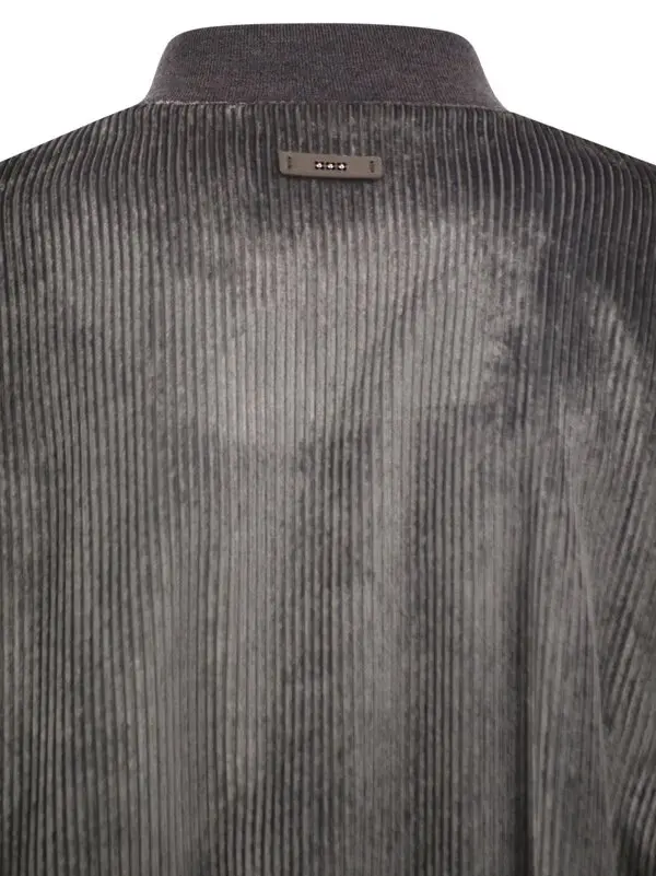 Peserico Stretch Corded Velvet Bomber Jacket With Silk Details