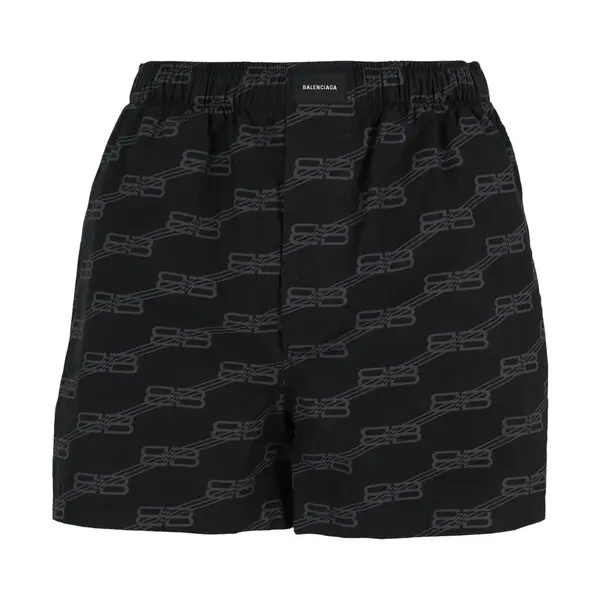 Balenciaga Bb Logo Monogram Pajama Shorts