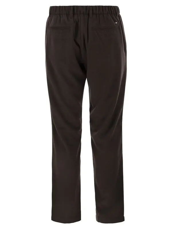 Herno Wool And Modal-blend Trousers With Elasticated Waist