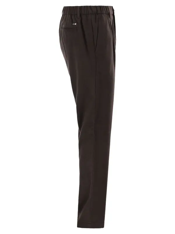 Herno Wool And Modal-blend Trousers With Elasticated Waist
