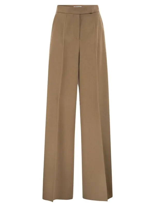 Max Mara Tailored Wide-leg Camel Trousers - Brown