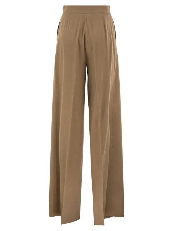 Max Mara Tailored Wide-leg Camel Trousers - Brown