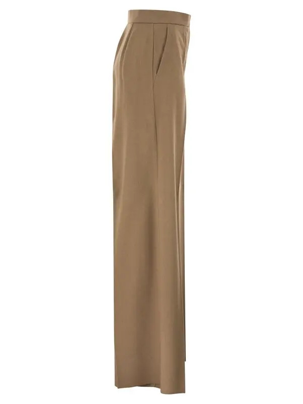 Max Mara Tailored Wide-leg Camel Trousers - Brown