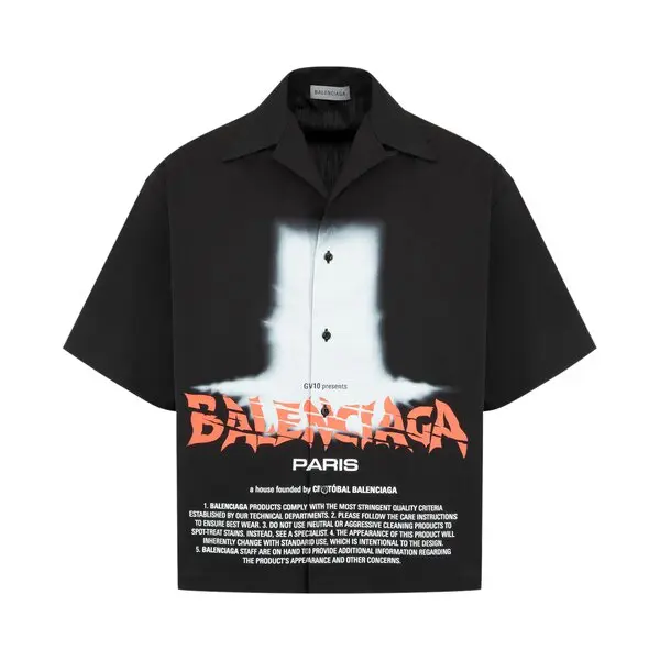 Balenciaga Printed Short-sleeve Shirt