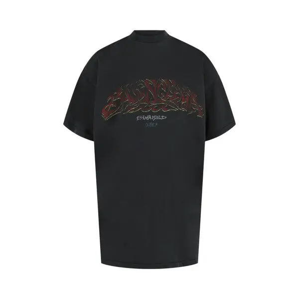 Balenciaga Offshore Logo Print Oversized T-shirt 'faded /red