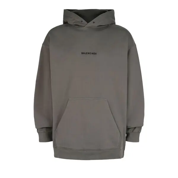 Balenciaga Embroidered Logo Hoodie - Grey