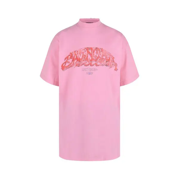 Balenciaga Offshore Logo Print Oversized T-shirt /red