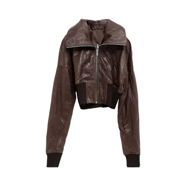 Rick Owens Dracuflight "grease" Cropped Jacket