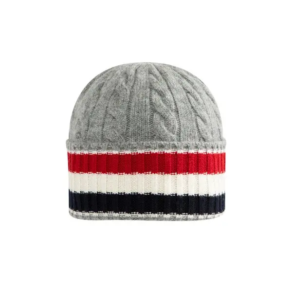 Thom Browne Merino Wool Beanie With Rwb Stripe