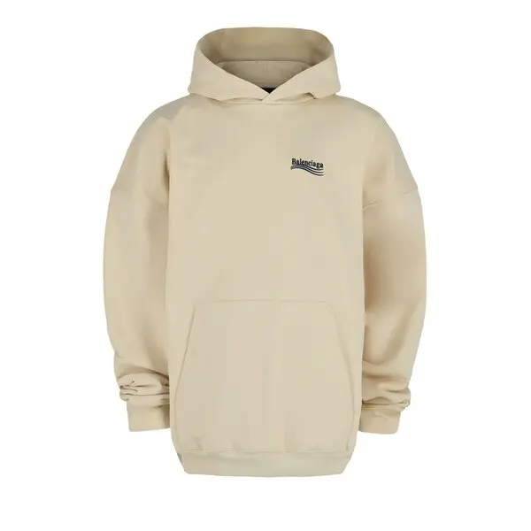 Balenciaga Political Campaign Logo-embroidered Hoodie - Cream