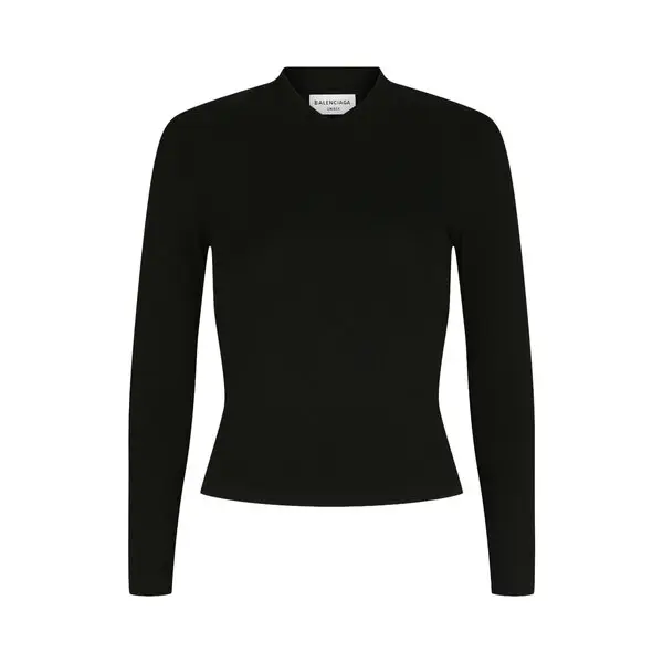 Balenciaga Fitted Mock Neck Long Sleeve Top