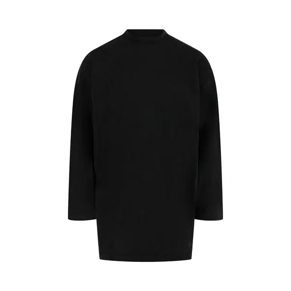 Balenciaga Oversized Long-sleeve Logo T-shirt /silver - Black