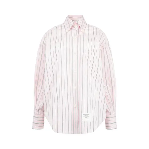 Thom Browne Supersized Long-sleeve Point Collar Shirt 'light