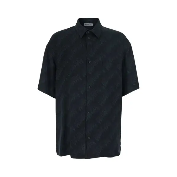 Balenciaga Short Sleeve Shirt With All-over Monogram