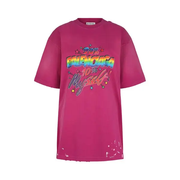 Balenciaga 90/10 Vintage Large Fit T-shirt 'dark Fuschia - Pink