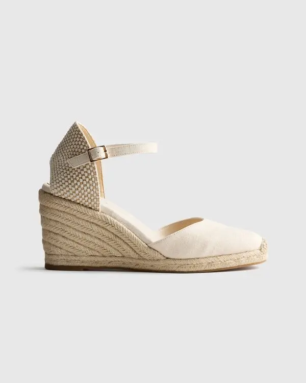 Quince Canvas Espadrille Wedge Sandal - Bone