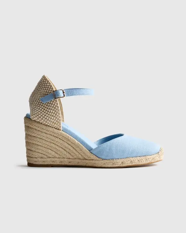 Quince Canvas Espadrille Wedge Sandal - Chambray Blue