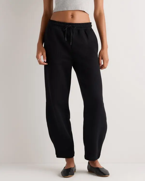 Quince Everyday Fleece Barrel Sweatpants - Black