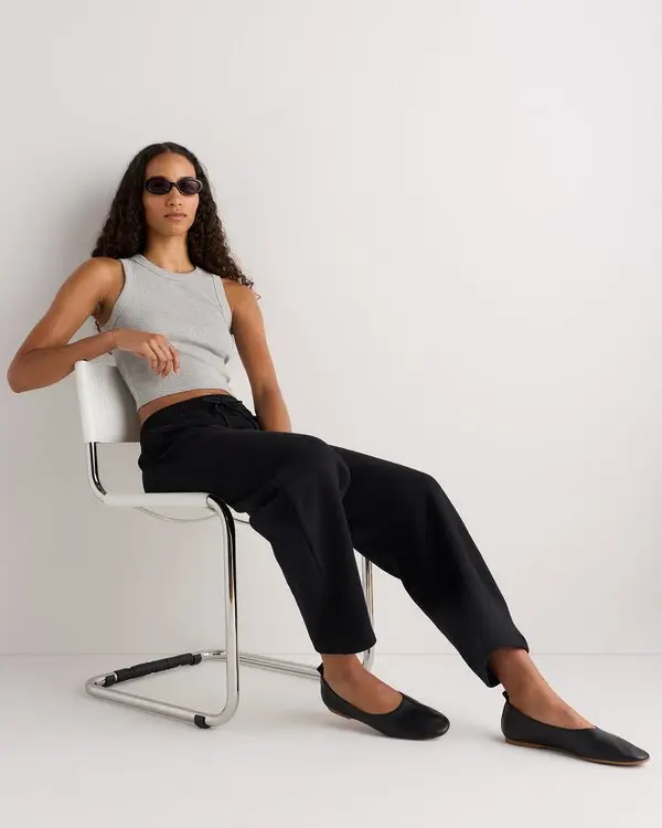 Quince Everyday Fleece Barrel Sweatpants - Black