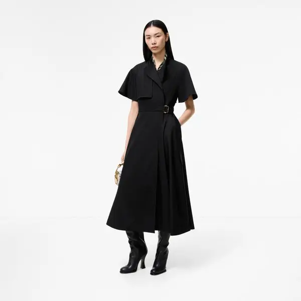 Burberry Wool Twill Wrap Dress