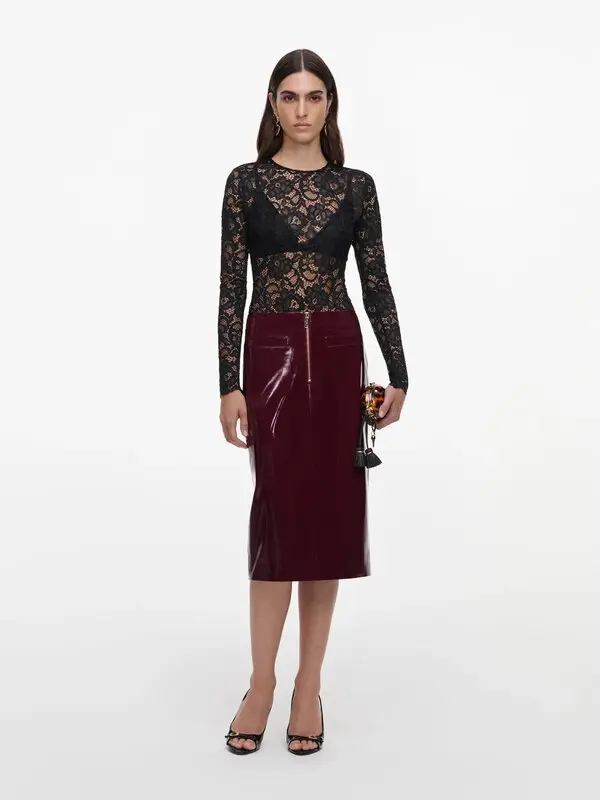 SELF-PORTRAIT Exposed Front Zip Mini Skirt