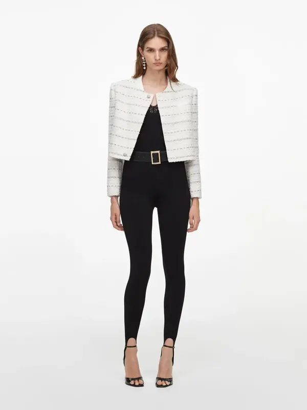 SELF-PORTRAIT Fitted Elasticated-waist Trousers With Removable Belt