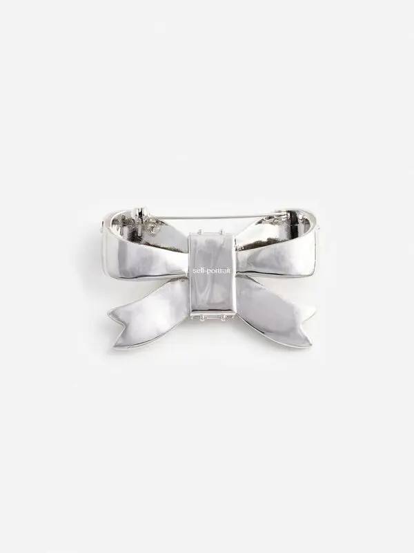 SELF-PORTRAIT Crystal Embellished Mini Pin Brooch With Clasp