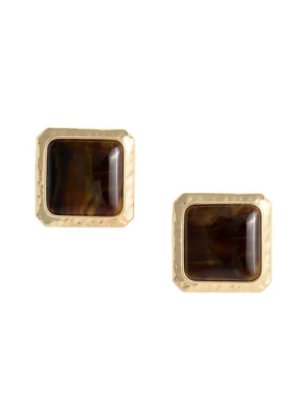 SELF-PORTRAIT Gold-plated Brass Enamel Center Stud Earrings, 4cm X 4cm