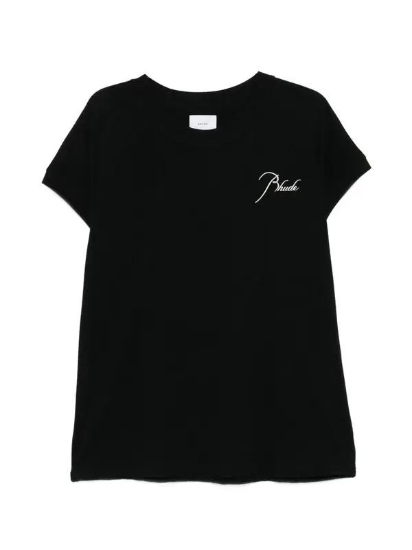 Rhude Classic Crew Neck T-shirt With Embroidered Logo - Nero