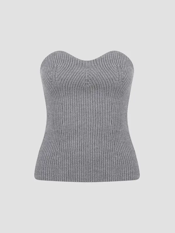 JIL SANDER Strapless Knit Top